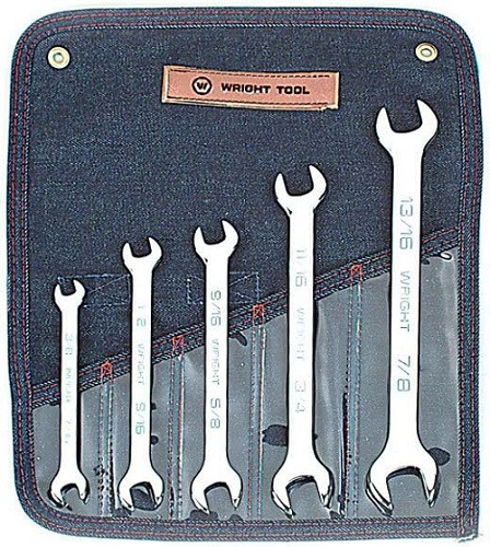 Wright Tool 735 - Open End Wrench 5 Piece Set - Full Polish 3/8Inch - 7 ...