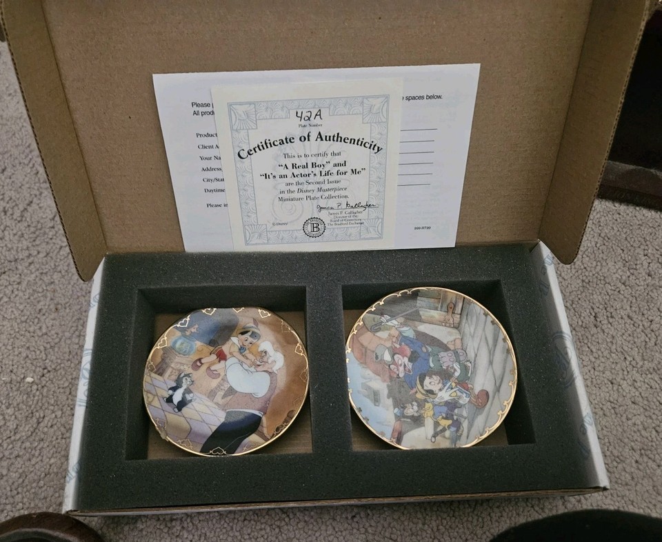Complete Disney Masterpiece Mini Plate Collection COA, Original Boxes ...