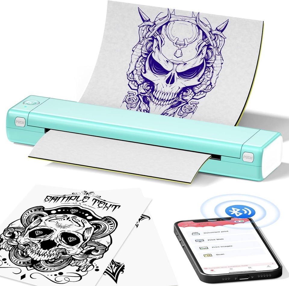 Phomemo M08F Wireless Tattoo Stencil Printer Portable Tattoo Transfer ...