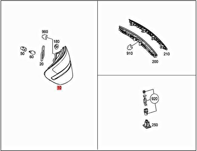 Mercedes-Benz Genuine Tail Lamp LED Left Side 1729064100 SLK Class W172 ...