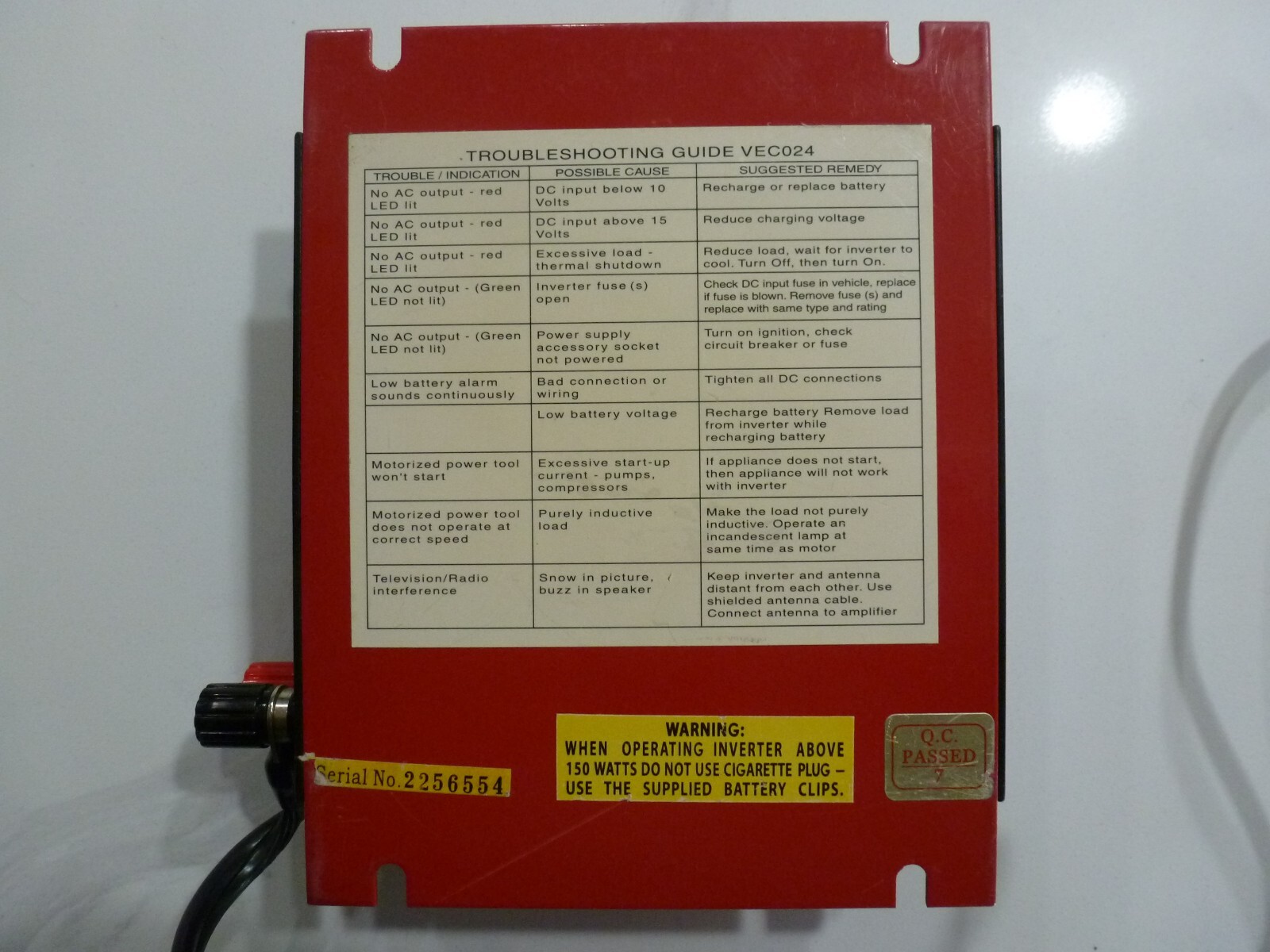 Vector MAXX SST 400 Watt DC to AC Power Inverter VEC024 800 Watt PEAK ...