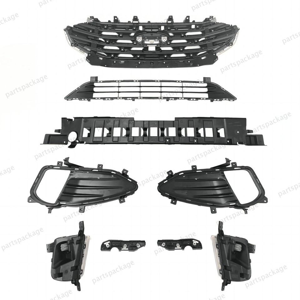 For Edge 2019-2023 Complete 9PC Chrome Grille Mesh Set with Fog Lights ...