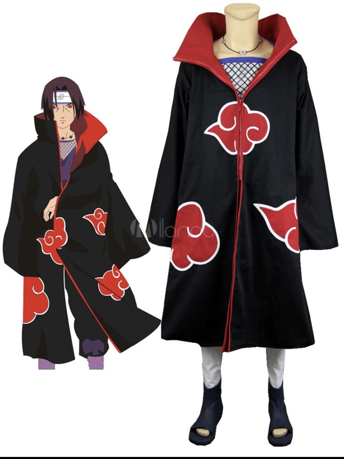 Naruto Akatsuki Robe Costume | Halloween Teen Cosplay - Gem