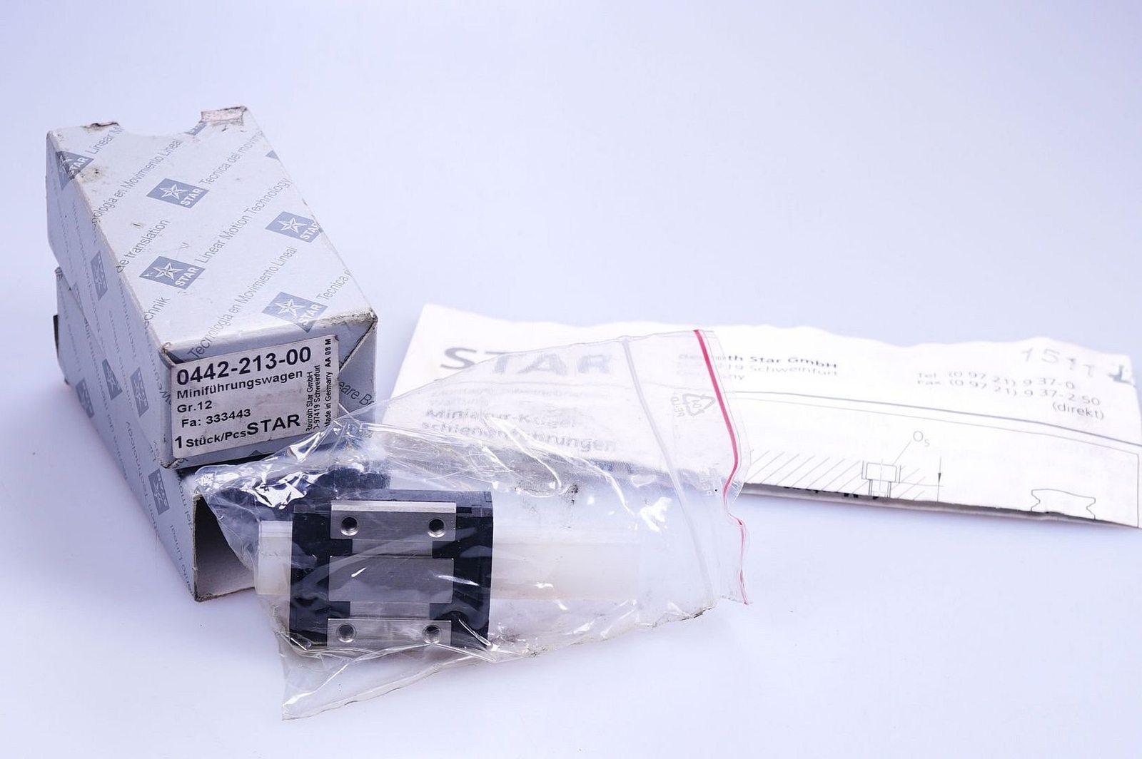 REXROTH STAR Miniatur-Führungswagen 0442-213-00 Kugelwagen 044221300 Gr ...