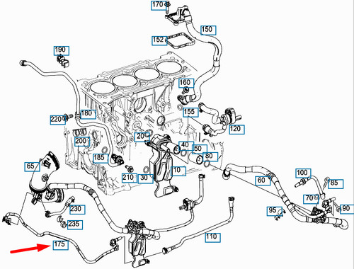 NEW MERCEDES-BENZ CLS C218 REGENERATION PIPELINE A2740183800 ORIGINAL ...
