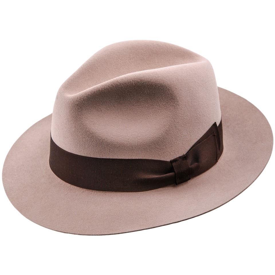 Sterkowski MOSCA Rabbit Felt Fedora Hat Wide Brim Trilby Elegant Winter ...