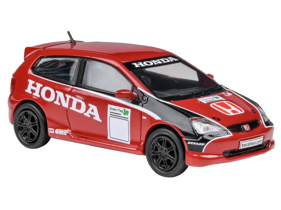 2001 Honda Civic Type R EP3 1/64 Diecast Model Car Red w Graphics BTCC ...