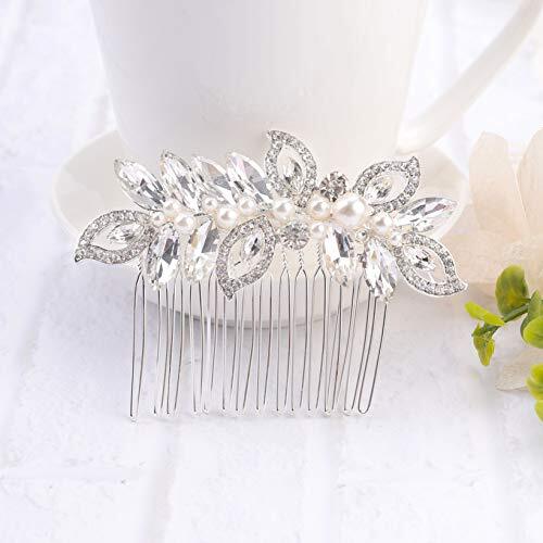 Silver Side Combs For Brides Wedding Bridal Hair Combs With Crystal ...