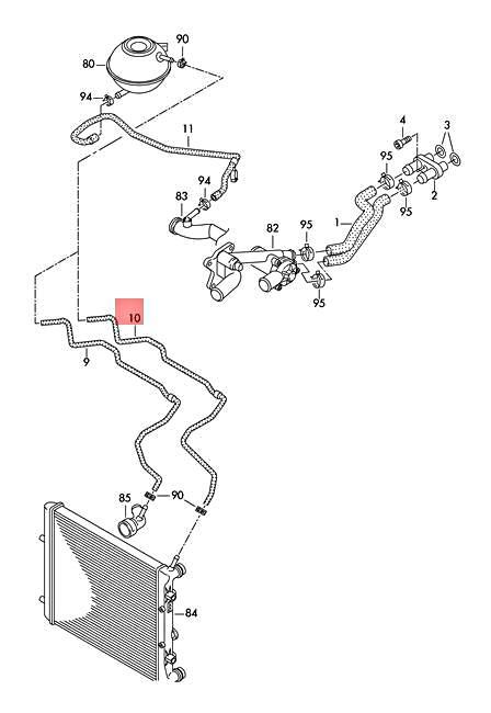 Genuine VW SEAT SKODA Polo Derby Vento-Ind Coolant Hose 6R0121447 | eBay