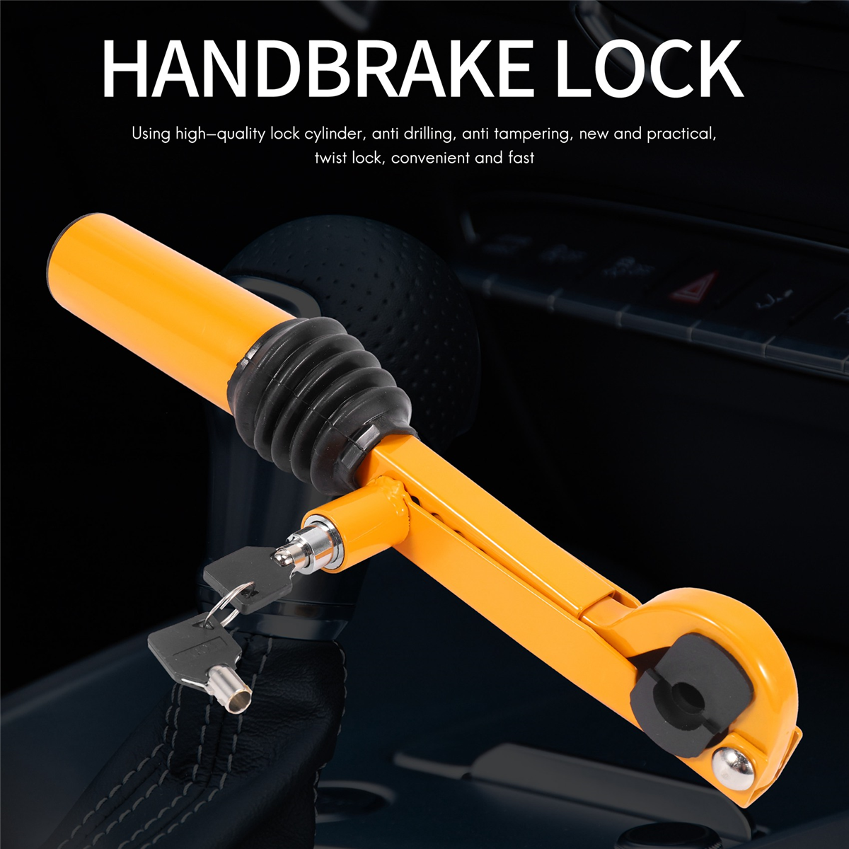 Car Handbrake Lock Stainless Steel -Theft Strong Security Truck SUV5522 ...