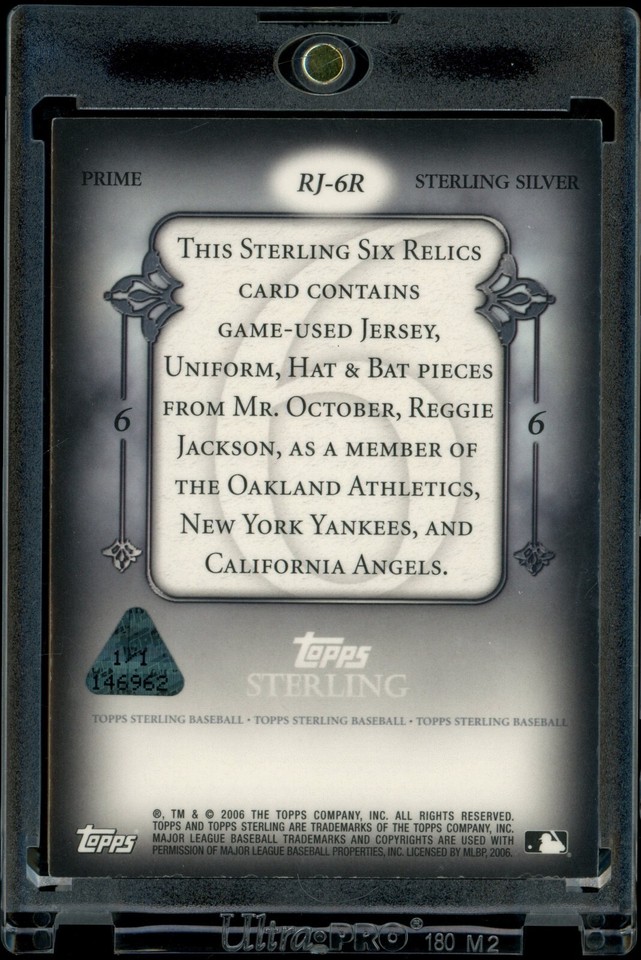 2006 Topps Sterling Reggie Jackson Oakland A’s Six Patch 1/1 YANKEES ...