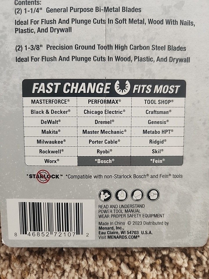 Performax Oscillating Multi-Tool End-Cut Blade 4 Piece Set Precision ...