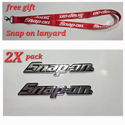 2PK SNAP ON TOOL BOX LOGO EMBLEM Chrome Plastic Badge Decal 8" + Gift ...