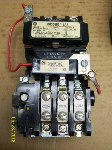 GE CR306B0 STARTER CONTACTOR 115/120 COIL w CR305X146C CR306B0**LAA | eBay