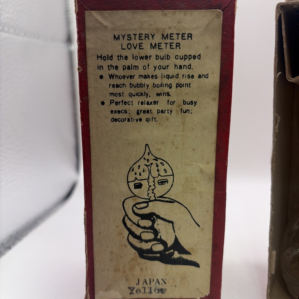 Vintage 1950s Mystery Meter Love Meter Yellow Hand Boiler Toy Glass ...