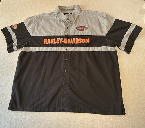 Harley Davidson Motorcycles Work Shirt Size XXXL Black Short Sleeve ...