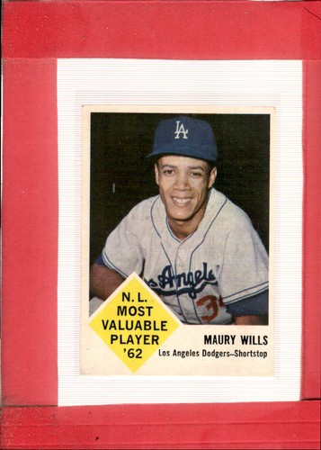 1963 Fleer #43 JSA AUTO Maury Wills EX Excellent RC Rookie Dodgers ID ...