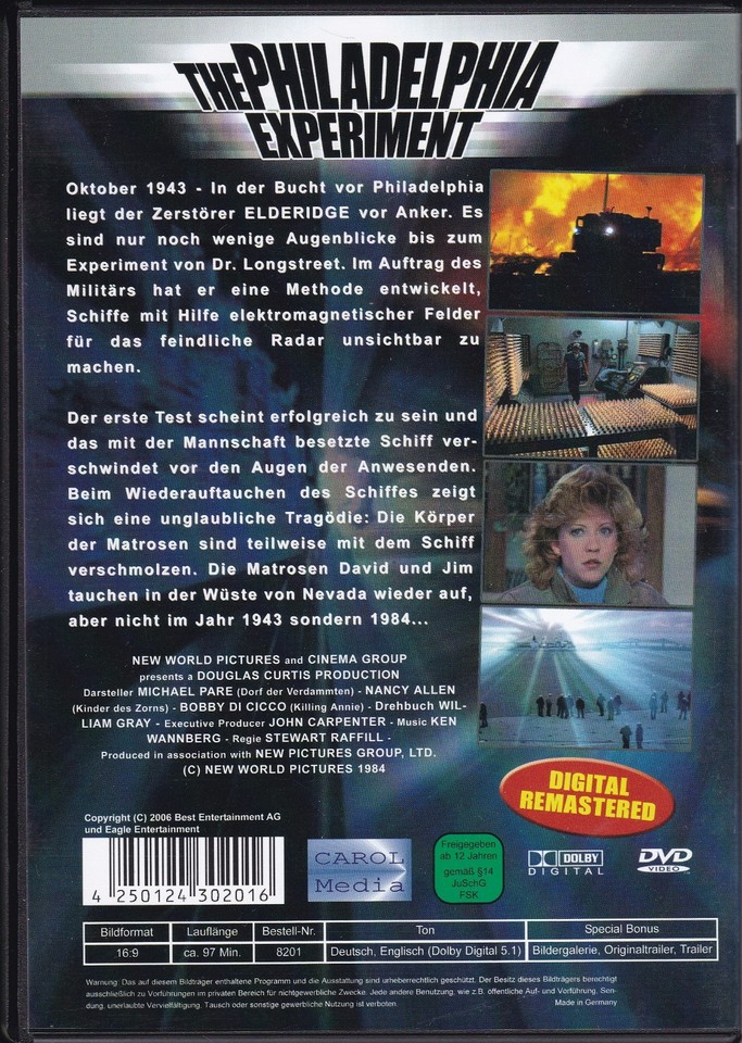 The Philadelphia Experiment--DVD--Nancy Allen--Michael Pare---Digital ...