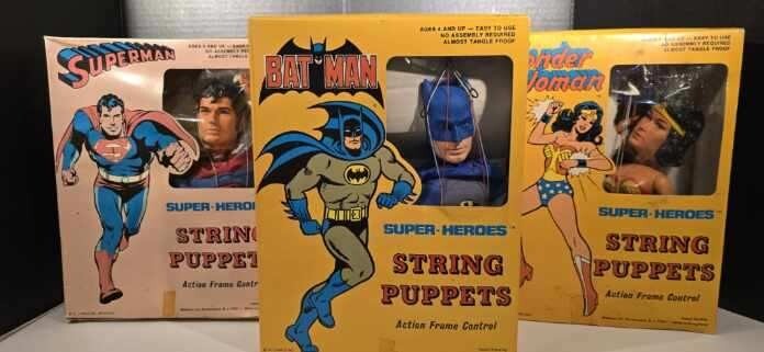 Rare Madison Used Super Hero Puppet Superman Wonder Woman Batman Set of ...