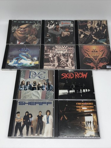 Hard Rock 10 CD Lot Skid Row/Triumph/Alice Cooper/Asia/Warrant/Bonham ...