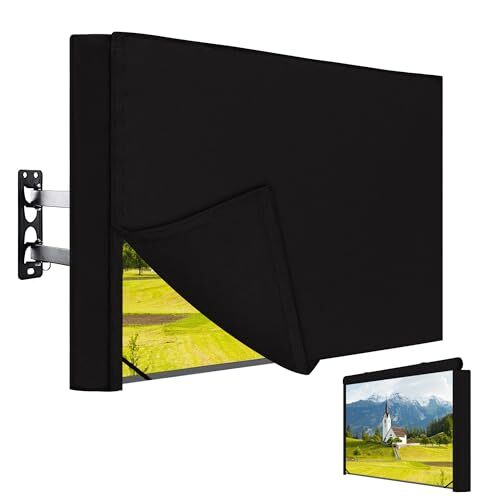 Outdoor TV Cover with Roll Up Front Flat for 40-43 inch Waterproof and ...