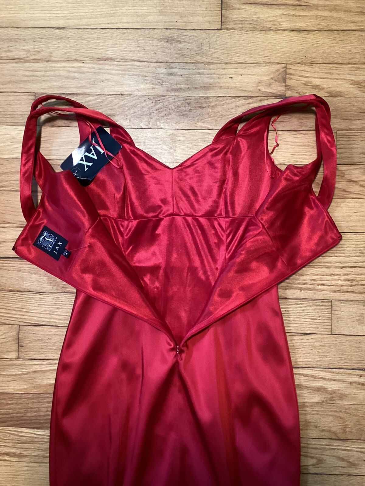 NWT JAX Red Satin Valentine's Day Elegant Sexy Bodycon Cocktail Mini ...