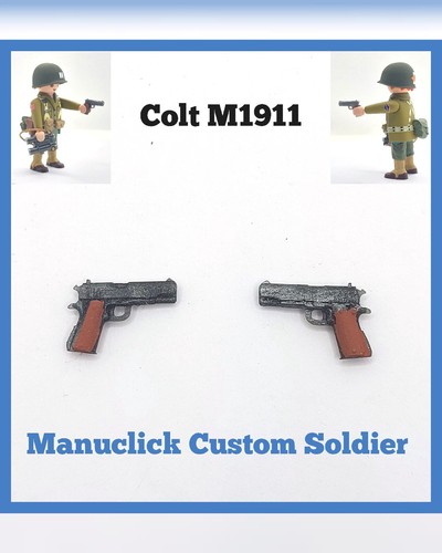 2 x COLT M1911 PISTOLS PLAYMOBIL WW2 GUN US ARMY WWII | eBay