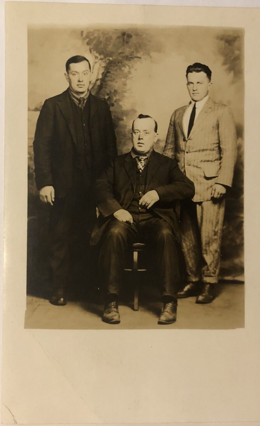 Antique Postcard RPPC, Portrait 3 Men, Horwich Studios, AZO, Unposted ...