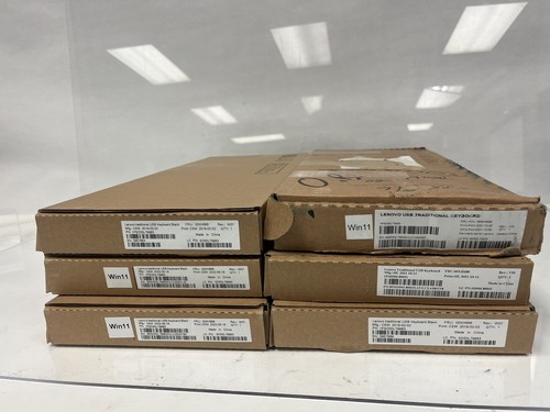 Lot of 6 New Lenovo 00XH688 Black USB Keyboard Wired Standard | eBay