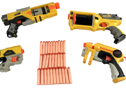 Nerf N-Strike Spectre Rev-5 Maverick Rev-6 Lot of 4 Nerf Guns Red Dot ...