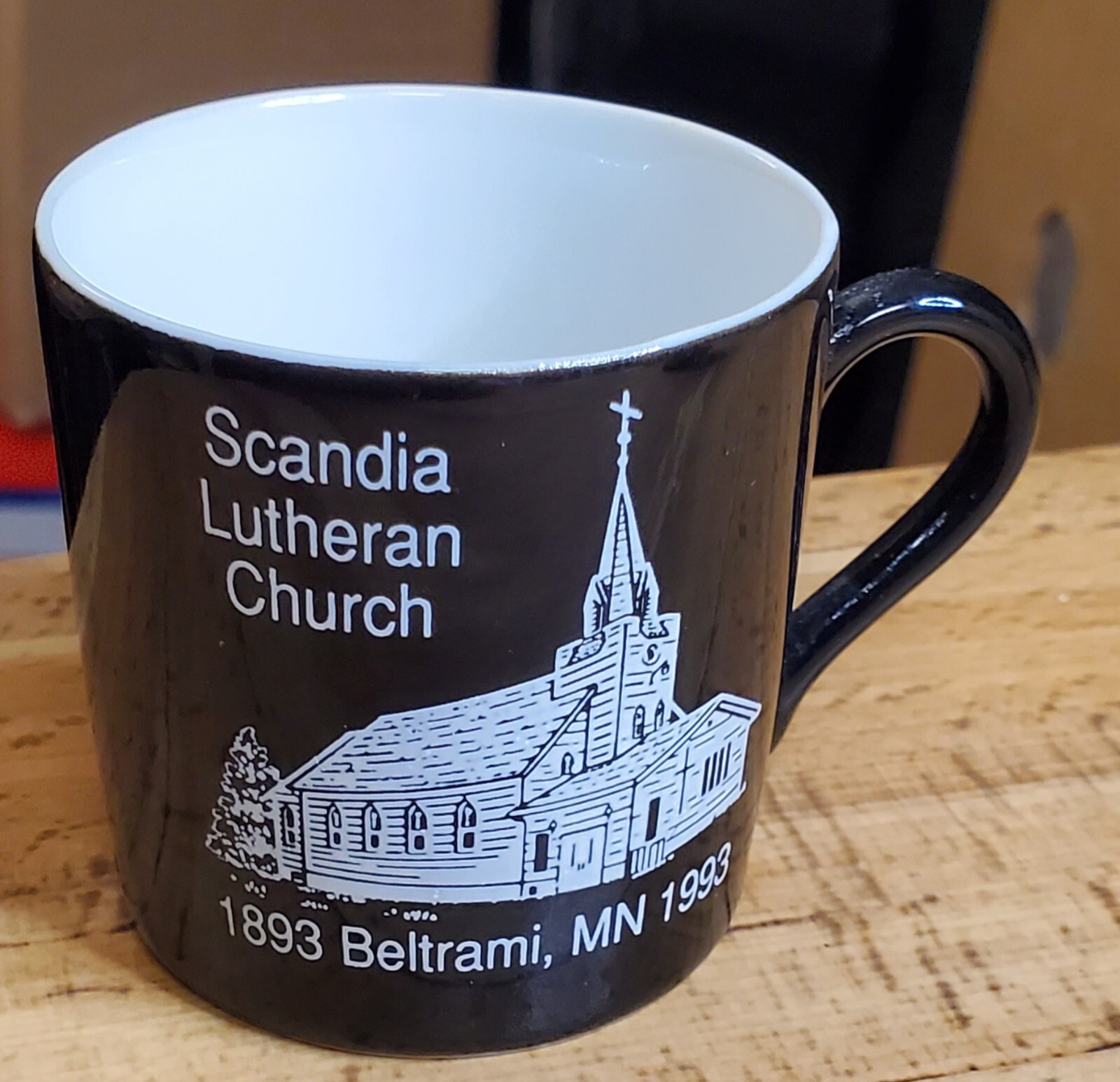 SCANDIA LUTHERAN CHURCH MUG Coffee Cup 1893 BELTRAMI AVE 1993 | eBay