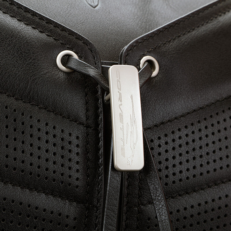 2020-2025 Corvette C8 2-Piece Leather Travel Bag 87850650 Black w/ Logo ...