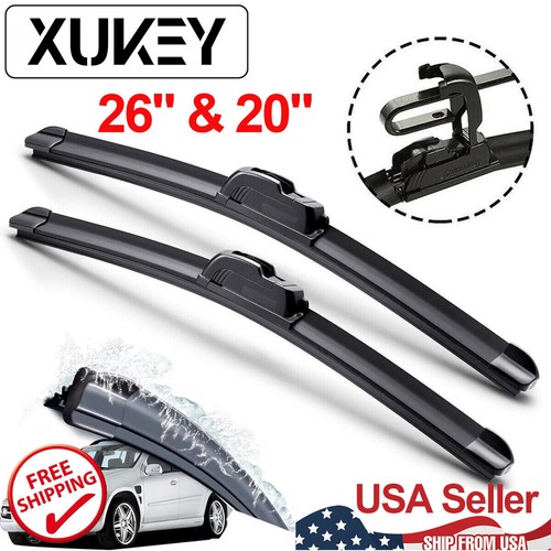2Pcs Front Windshield Wiper Blades 26" 20" Hook U-type Window Natural ...