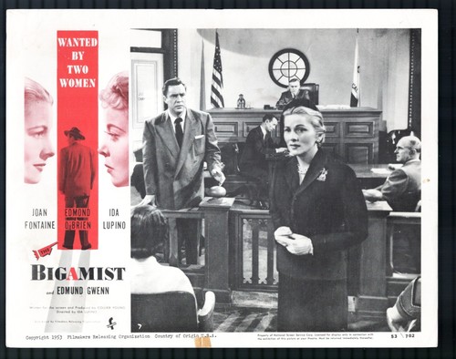 Bigamist 11"x14" Lobby Card #7 Joan Fontaine Edmond O'Brien Film-Noir ...