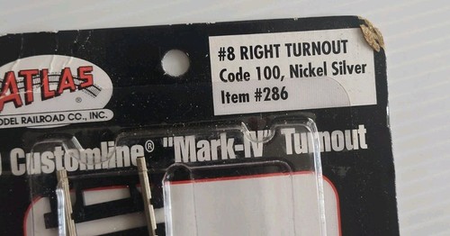 Atlas HO Scale Code 100 Mark IV #8 Right-Hand Turnout/Switch Model ...