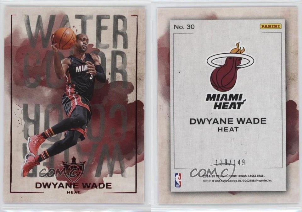 2024-25 Panini Court Kings Water Color Ruby 139/149 Dwyane Wade #30 HOF ...