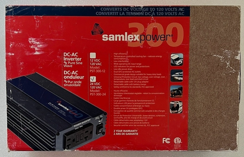 Samlex pure sine wave power DC-AC inverter DC 24V to 120V AC 300W PST ...