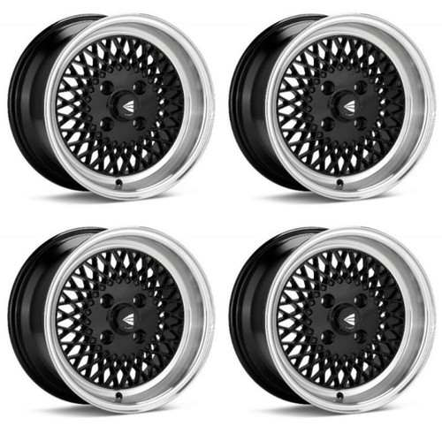 Set of 4 Enkei92 Classic Line 15x7 38mm Offset 4x100 Bolt Pattern Black ...