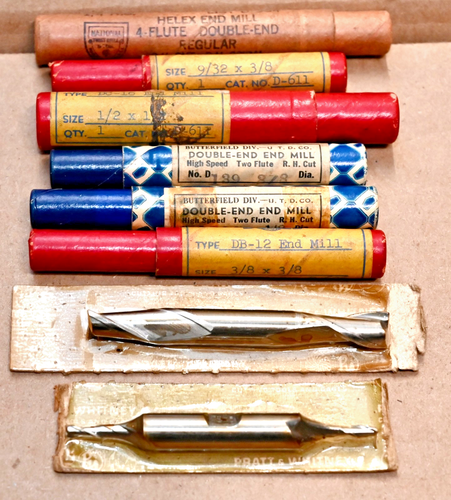 NOS Pratt & Whitney DoAll Butterfield Double End Mill 8 Pieces Various ...