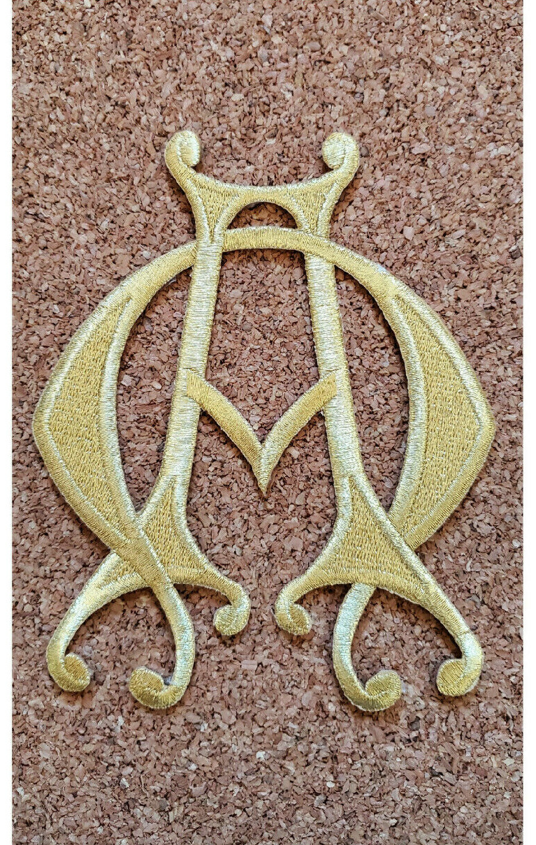 Gold Metallic Alpha & Omega - Christian - Embroidered Iron On Applique ...
