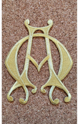 Gold Metallic Alpha & Omega - Christian - Embroidered Iron On Applique ...