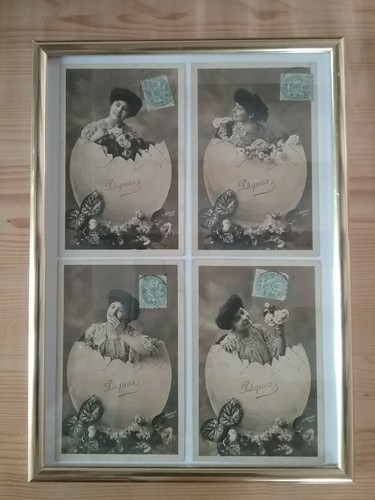 Cadre Avec 4 Anciennes Cartes Postales De Pâques 1904 | eBay