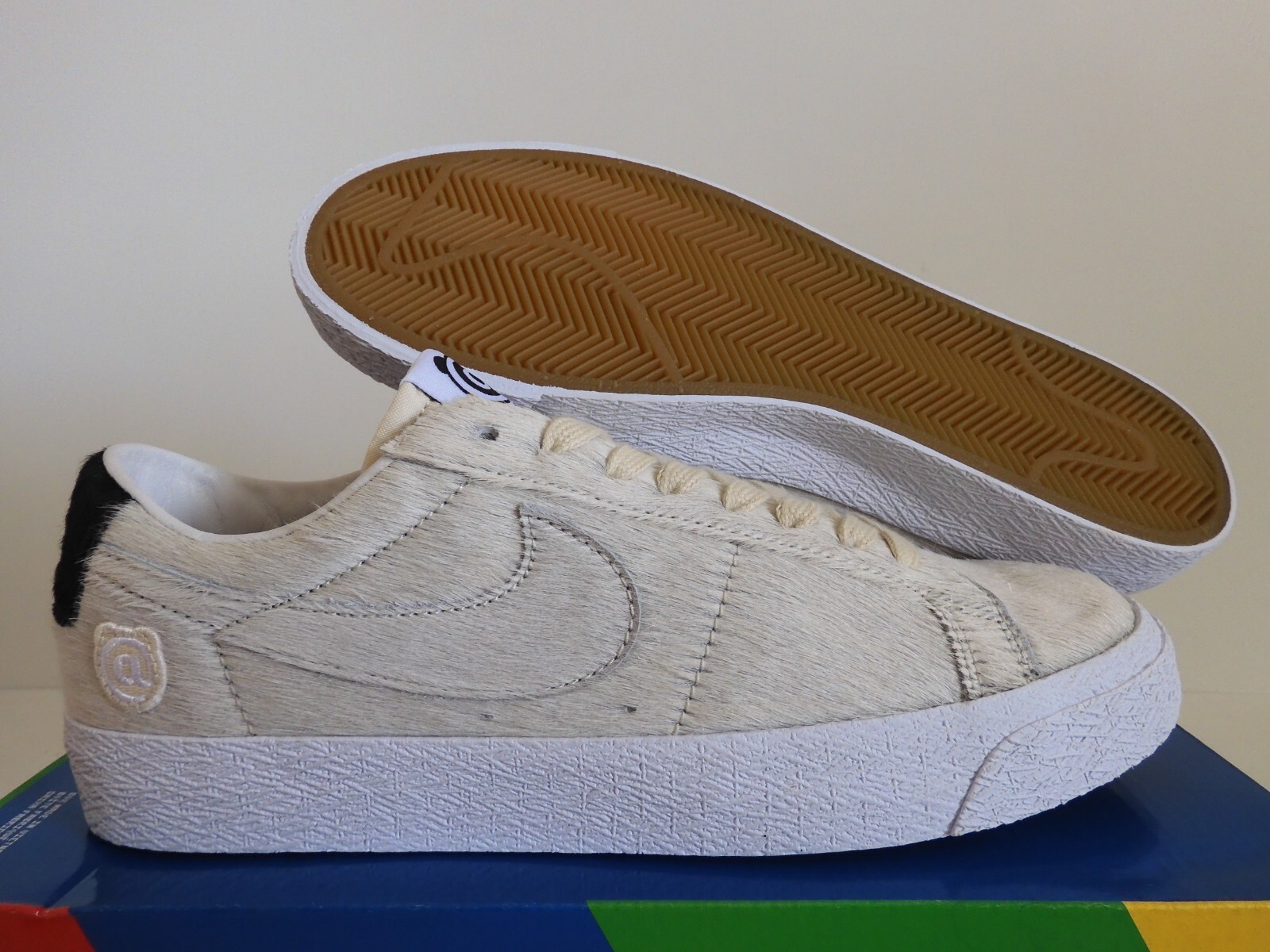 NIKE SB ZOOM BLAZER LOW QS "MEDICON TOY" LIGHT CREAM-BLACK SZ 5 [CZ4620 ...