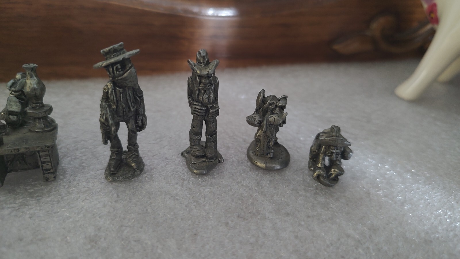 Vintage Boyd Perry Pewter Miniature Cowboy Wild West Figurines Set of 6 ...