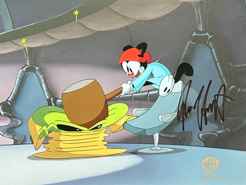 ANIMANIACS rare SIGNED cel WAKKO Space Probed ALIENS hammer COA WB CC ...