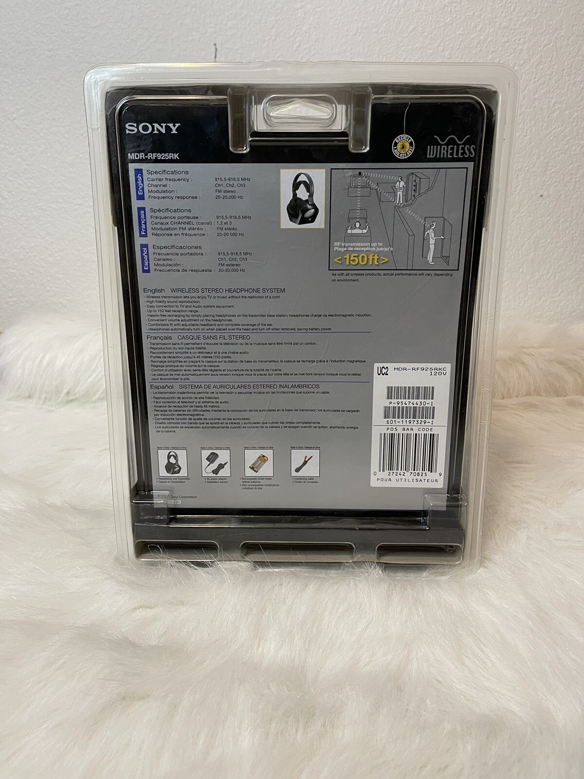 Sony+MDR-RF925R+Headband+Wireless+Headphones+-+Black for sale online | eBay