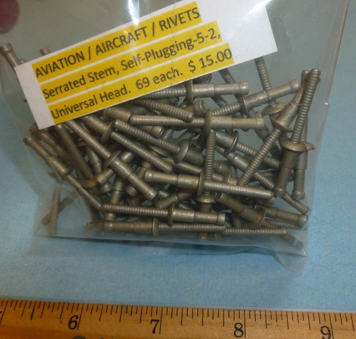 Lot of 69 Aircraft Rivets Serrated Stem, Self-Plugging 5-2 Universal ...