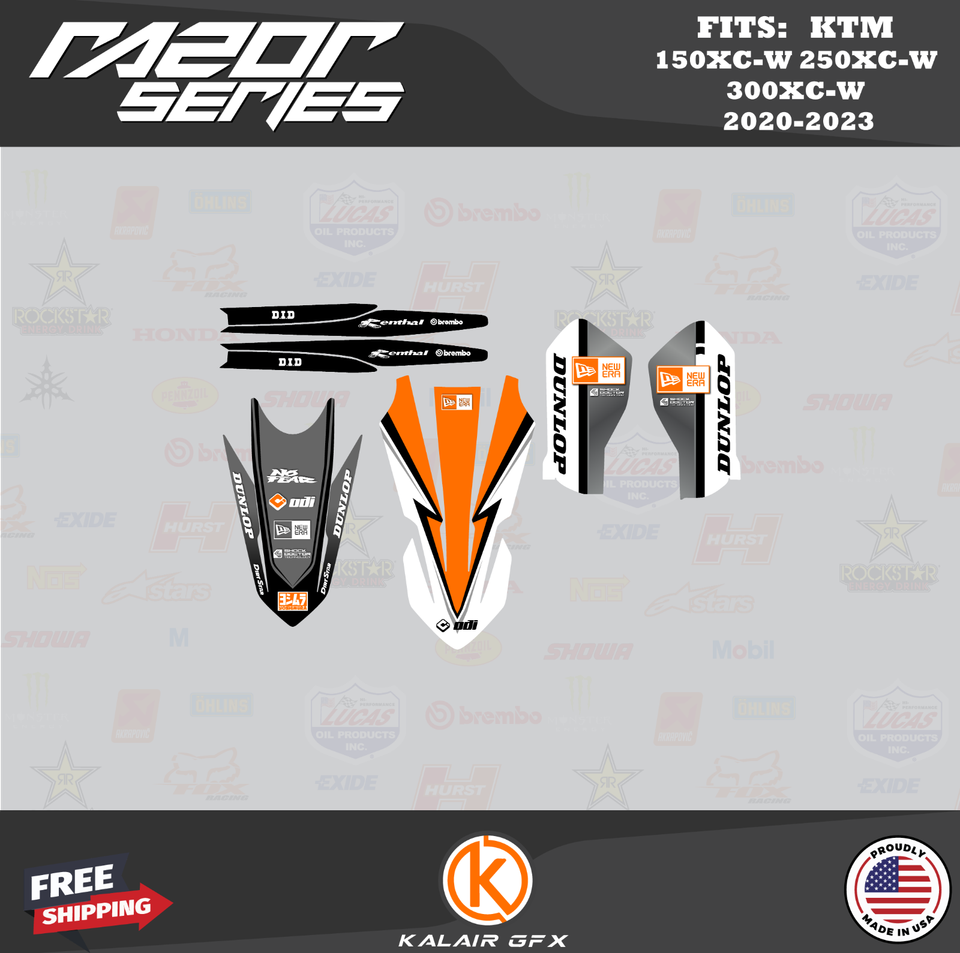 Graphics Kit for KTM 150XC-W 250XC-W 300XC-W 2020 2021 2022 2023 Razor ...