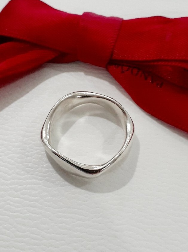 Rare Genuine Pandora Silver Liquid Flow Ring #190713 … - Gem