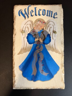 Hand Painted Angle Welcome Sign on Stone | eBay